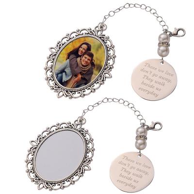 China Graduation Gifts Double Sided Printing DIY Sublimation Memorial Photo Charm With Custom Laser Engraving Text for sale