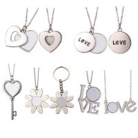 China Sublimation Heart Shape Sliding Silver Locket Necklace Custom Printing Sublimation DIY Blank Love Necklace Picture Pendant for sale