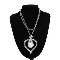 China Sublimation Blanks Heart Button Necklace For Valentine'S Day Custom Pendant Necklace for sale