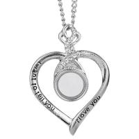 China Sublimation Blanks Heart Button Necklace For Valentine'S Day Custom Pendant Necklace for sale