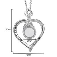 China Sublimation Blanks Heart Button Necklace For Valentine'S Day Custom Pendant Necklace for sale