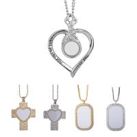 China Sublimation Blanks Heart Button Necklace For Valentine'S Day Custom Pendant Necklace for sale
