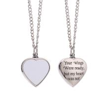 China Memorial Sublimation Blank Custom Picture Photo Urn Necklace For Ashes Heart Shaped Unique Gift For Family Friend Loved Ones for sale