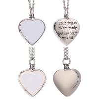 China Memorial Sublimation Blank Custom Picture Photo Urn Necklace For Ashes Heart Shaped Unique Gift For Family Friend Loved Ones for sale