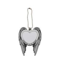 China Sublimation Blank Angel Wing Car Hanger Forever In My Heart Angel Wing Ornaments for sale