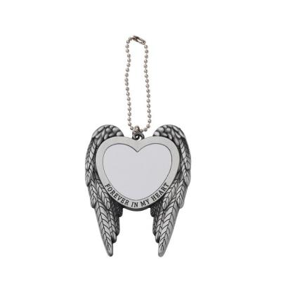 China Sublimation Blank Angel Wing Car Hanger Forever In My Heart Angel Wing Ornaments for sale