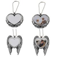 China Sublimation Blank Angel Wing Car Hanger Forever In My Heart Angel Wing Ornaments for sale
