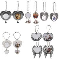 China Sublimation Blank Angel Wing Car Hanger Forever In My Heart Angel Wing Ornaments for sale