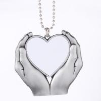 China Creative Christmas Ornament Heart In Hands Sublimation Car Charm Pendants Blanks For Heat Press for sale