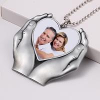China Creative Christmas Ornament Heart In Hands Sublimation Car Charm Pendants Blanks For Heat Press for sale