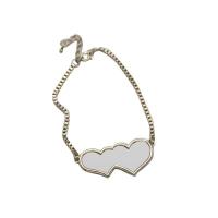 China Various Shaped Sublimation Women Bracelet Blanks For Heat Transfer Photos Printing Valentine's Day Gift Metal Jewelry Bracelet for sale