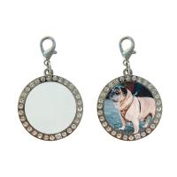 China Sublimation Dog Tags Blanks With Diamond Trim Accents Customized Pet Tags For Sublimation for sale