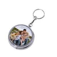 China Round Metal Sublimation Pill Box With Aluminum Insert for sale