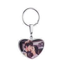 China Promotional Blank Metal Keychain Double Sided Sublimation Heart Keychain Custom Keychains For Business for sale