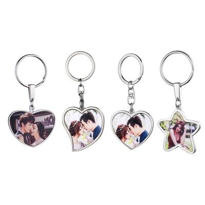 China Promotional Blank Metal Keychain Double Sided Sublimation Heart Keychain Custom Keychains For Business for sale