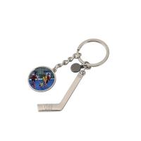 China Personalized Zinc Alloy Sublimation Metal Blank Hockey Keychains Blanks Fathers Day Gift Keychain for sale