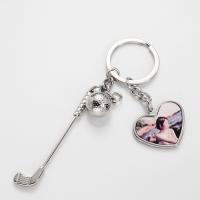 China Personalized Zinc Alloy Sublimation Metal Blank Hockey Keychains Blanks Fathers Day Gift Keychain for sale