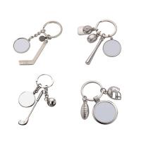China Personalized Zinc Alloy Sublimation Metal Blank Hockey Keychains Blanks Fathers Day Gift Keychain for sale