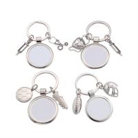 China Personalized Zinc Alloy Sublimation Metal Blank Hockey Keychains Blanks Fathers Day Gift Keychain for sale