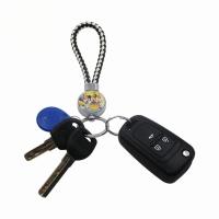 China Sublimation PU Rope Keychain Key Ring Custom Blank Sublimation Car Key Chain for sale