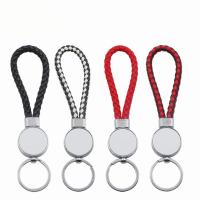 China Sublimation PU Rope Keychain Key Ring Custom Blank Sublimation Car Key Chain for sale