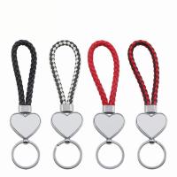 China Sublimation PU Rope Keychain Key Ring Custom Blank Sublimation Car Key Chain for sale