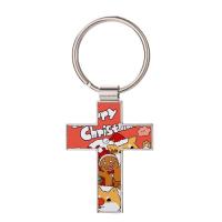 China Fashion Metal Christian Sublimation Blank Cross Keychain for sale