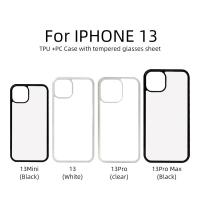 China Printable Back Phone Cover 2D Sublimation TPU Tempered Glass Mobile Case For IPhone 13 14 15 16 for sale
