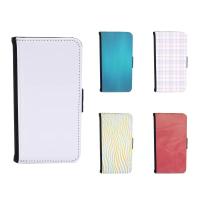 China Shockproof Black PU Leather Wallet Flip Sublimation Phone Case With Stand For Apple for sale