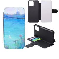 China Shockproof Black PU Leather Wallet Flip Sublimation Phone Case With Stand For Apple for sale