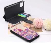 China Shockproof Black PU Leather Wallet Flip Sublimation Phone Case With Stand For Apple for sale