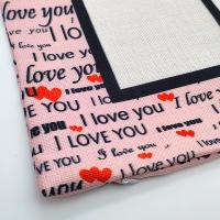China Custom Lovers Linen Sublimation Pillow Cover 4 Panel Sublimation Pillow Case for sale