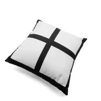 China Personalized DIY Blank Polyester 4 Panel Sublimation Pillow Case 16 Inch Blank Cushion Covers For Printing for sale