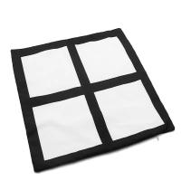 China Personalized DIY Blank Polyester 4 Panel Sublimation Pillow Case 16 Inch Blank Cushion Covers For Printing for sale
