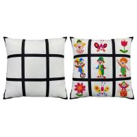 China Custom Design Blank 9 Panel Sublimation Pillow Case 40*40cm Size Sublimation Cushion Cover for sale
