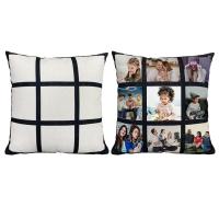 China Custom Design Blank 9 Panel Sublimation Pillow Case 40*40cm Size Sublimation Cushion Cover for sale