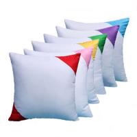 China Photo Printing Polyester Pillow Cases For Sublimation With Colored Corner for sale