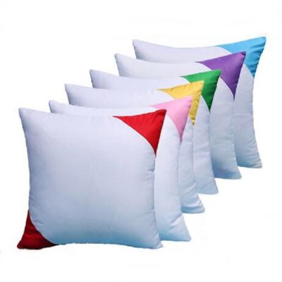 China Photo Printing Polyester Pillow Cases For Sublimation With Colored Corner for sale