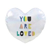 China Heart Shape Sublimation Colorful Pillowcase DIY Personalized Glittery Pillow Cover for sale