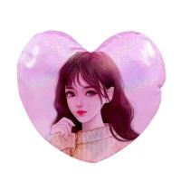 China Heart Shape Sublimation Colorful Pillowcase DIY Personalized Glittery Pillow Cover for sale