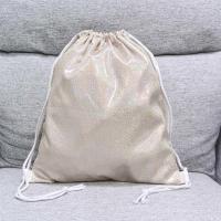 China Colorful Sublimation Glittery Drawstring Bag For DIY Personalized Photo Printing for sale