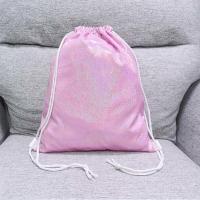 China Colorful Sublimation Glittery Drawstring Bag For DIY Personalized Photo Printing for sale