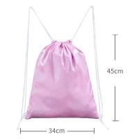 China Colorful Sublimation Glittery Drawstring Bag For DIY Personalized Photo Printing for sale