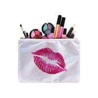 China Personalized Double Sided Printable Glitter Cosmetic Bag Sublimation Blank Glitter Makeup Bag Pouch for sale