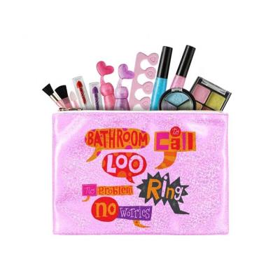 China Personalized Double Sided Printable Glitter Cosmetic Bag Sublimation Blank Glitter Makeup Bag Pouch for sale