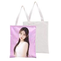 China Customizable Colorful Canvas Sublimation Blank Tote Bags Fashionable Heat Transfer Shopping Bag For Advertising for sale