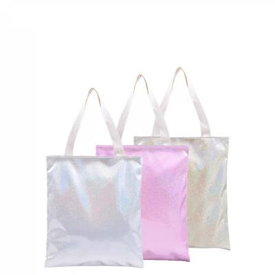 China Customizable Colorful Canvas Sublimation Blank Tote Bags Fashionable Heat Transfer Shopping Bag For Advertising for sale