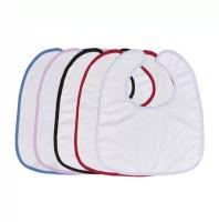 China Polyester Cotton Infant Bibs DIY Sublimation Blank Baby Bibs For Heat Transfer Printing for sale