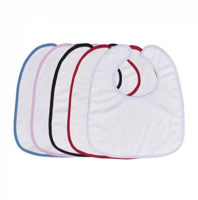 China Polyester Cotton Infant Bibs DIY Sublimation Blank Baby Bibs For Heat Transfer Printing for sale