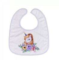China Polyester Cotton Infant Bibs DIY Sublimation Blank Baby Bibs For Heat Transfer Printing for sale